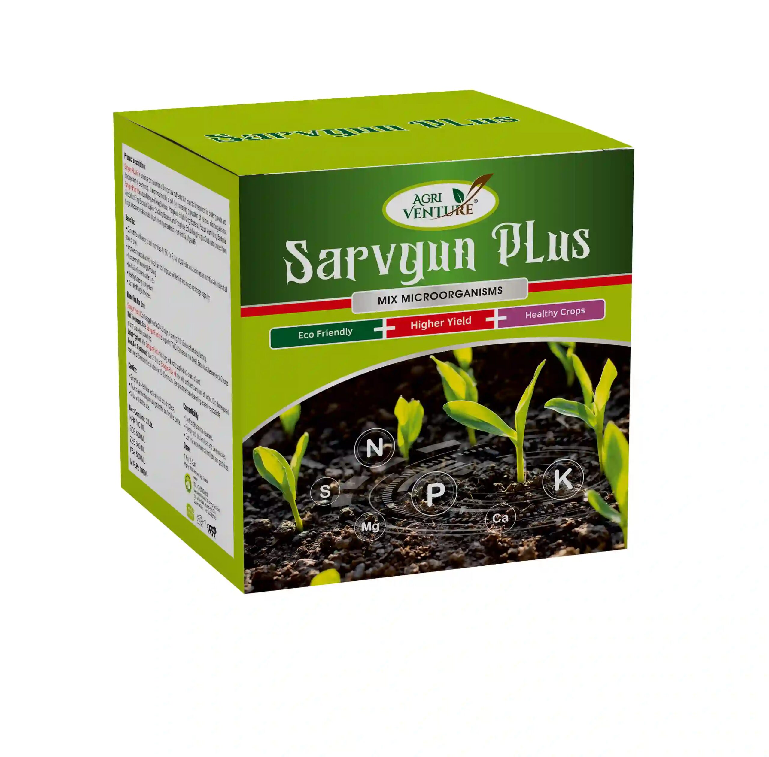AgriVenture Sarvgun Plus (NPK + SOB + ZSB + PSF) Mix Micro Organisms Bacterial Products - eAgroStore
