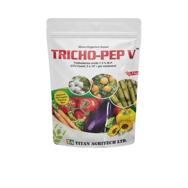 Titan Agritech Tricho Pep V Trichoderma Viride, Fungicide powder for ...