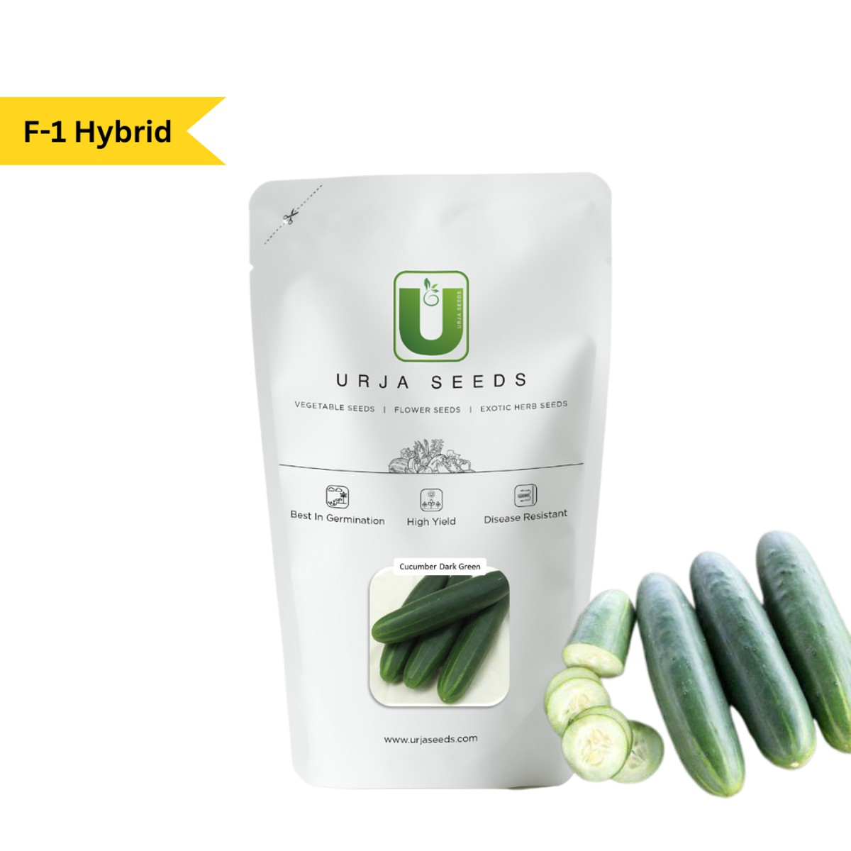 Urja F1 Hybrid Dark Green Cucumber Seeds, Dark Green Color, Best In ...